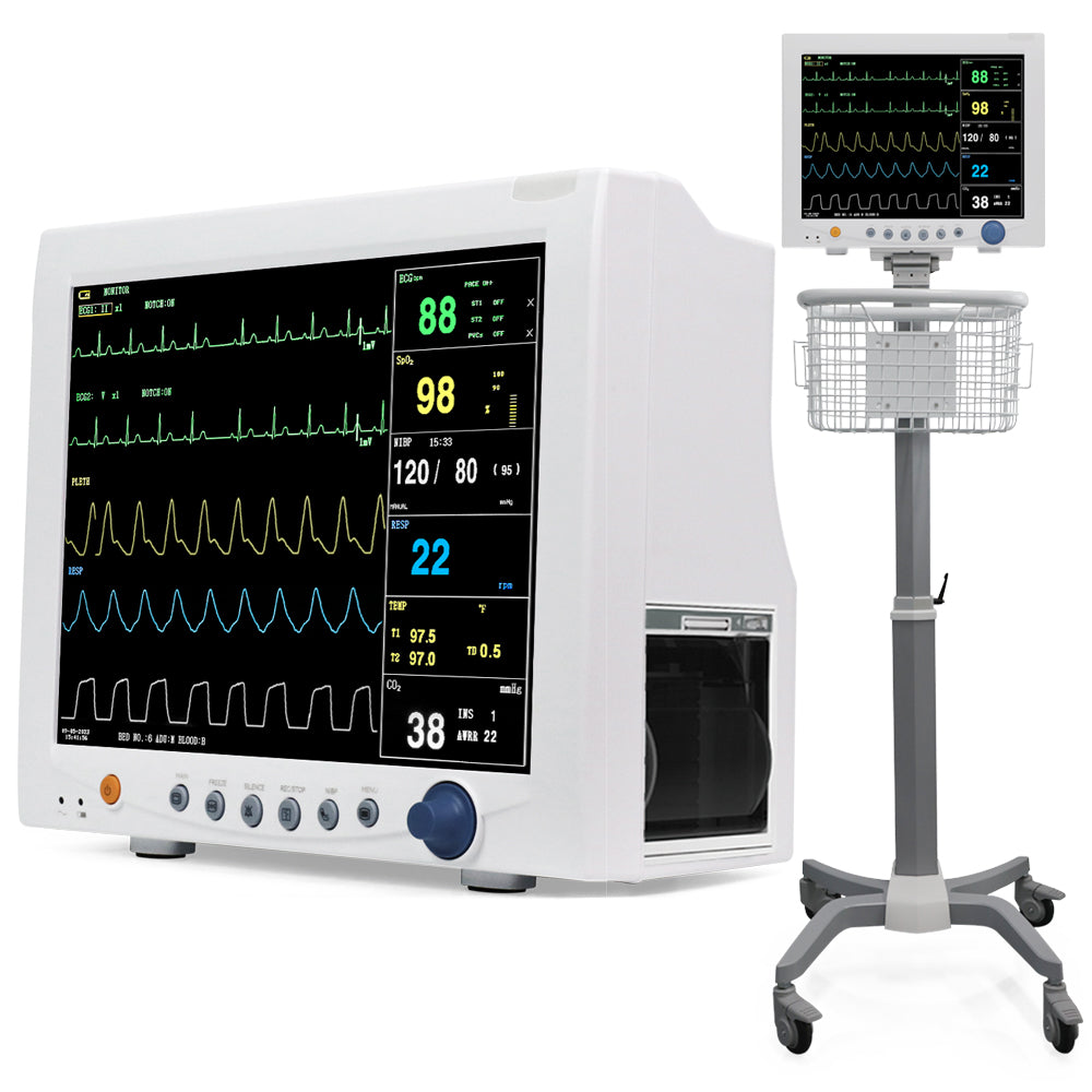 12-Inch Patient Monitor, EtCO2, ECG, Oxygen Saturation, Pulse Rate ...