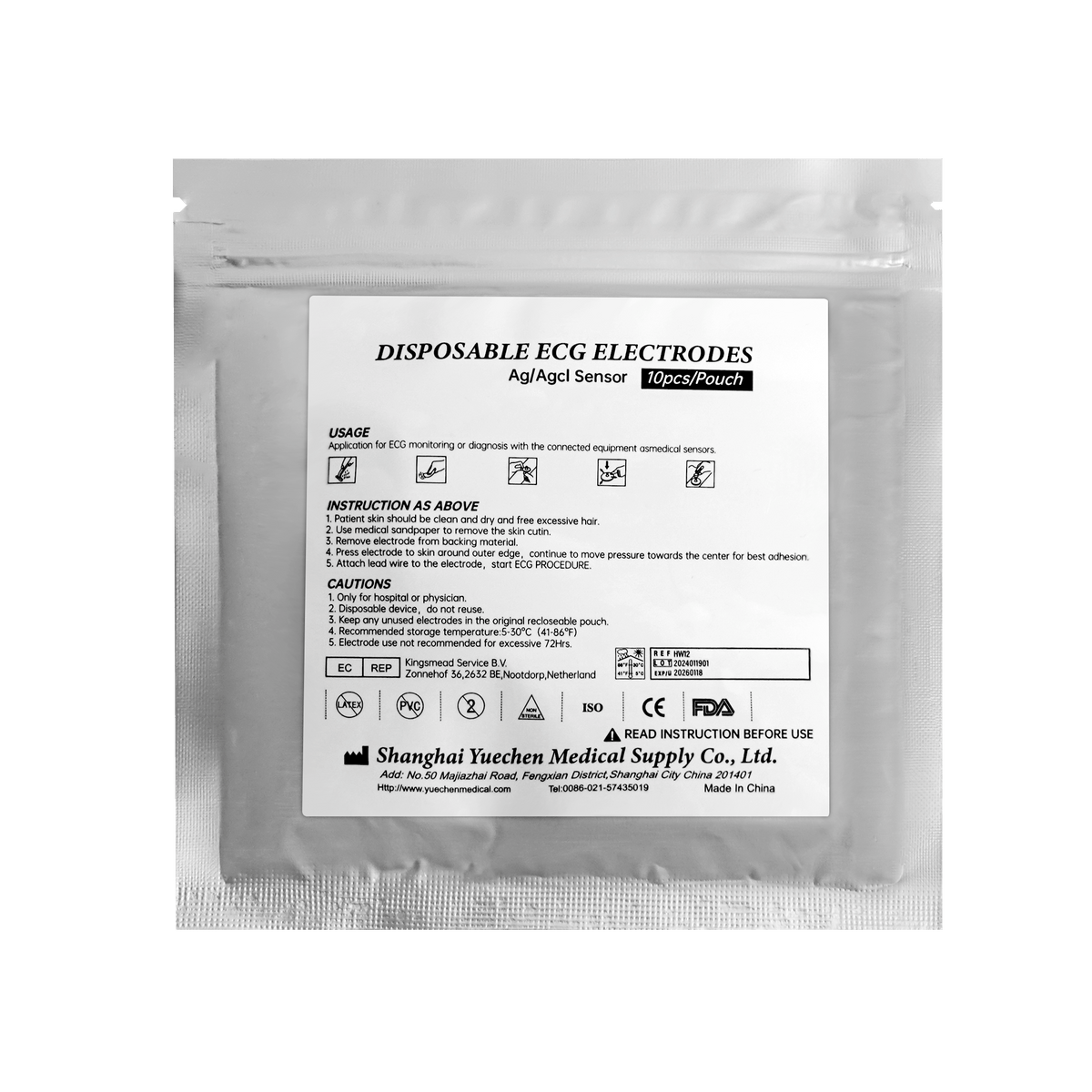 Disposable Electrode Patches for ECG Recorder with Screen (60 Pcs) – Wellue