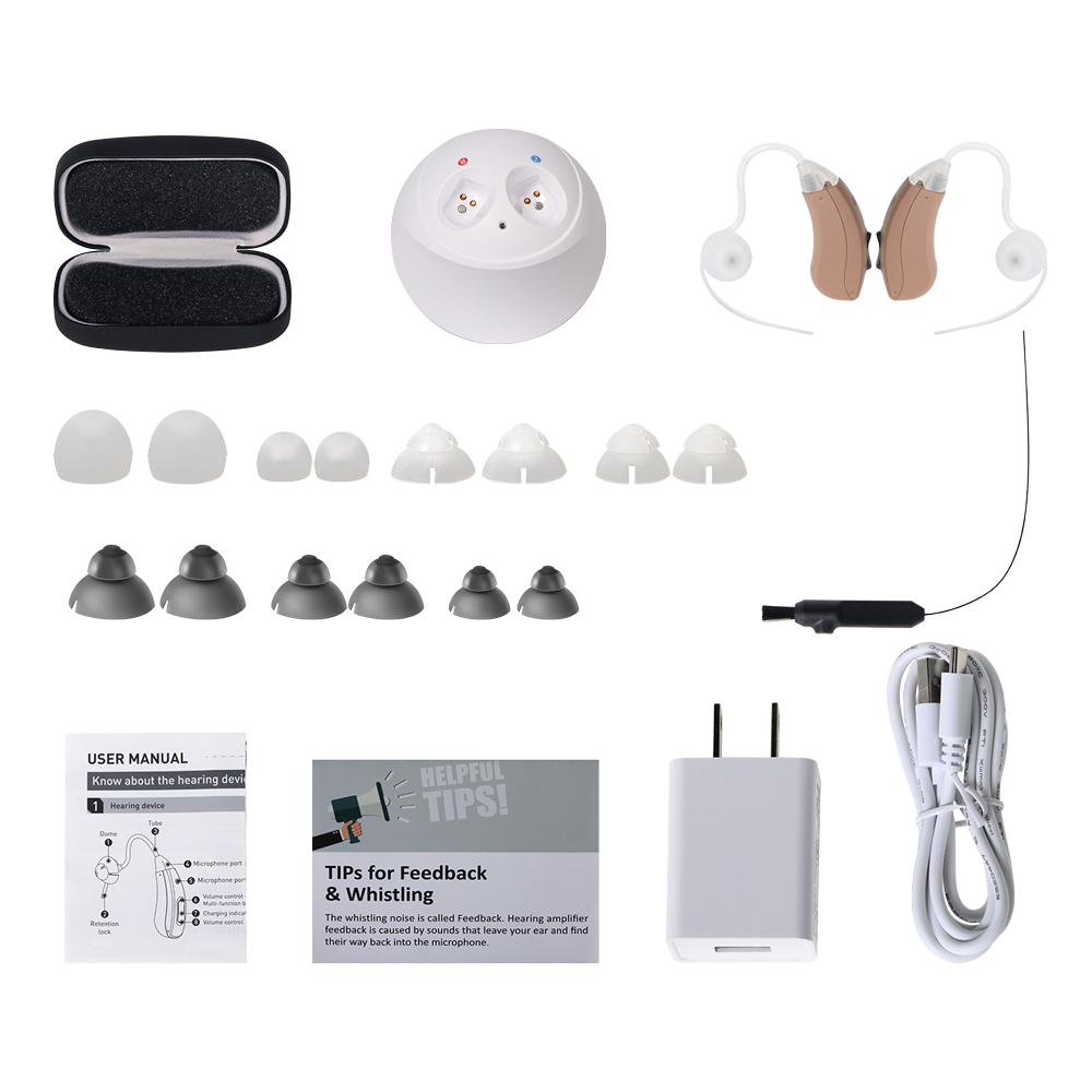 Instant-fit FDA-cleared Easy to Use OTC Rechargeable Hearing Aids – Wellue