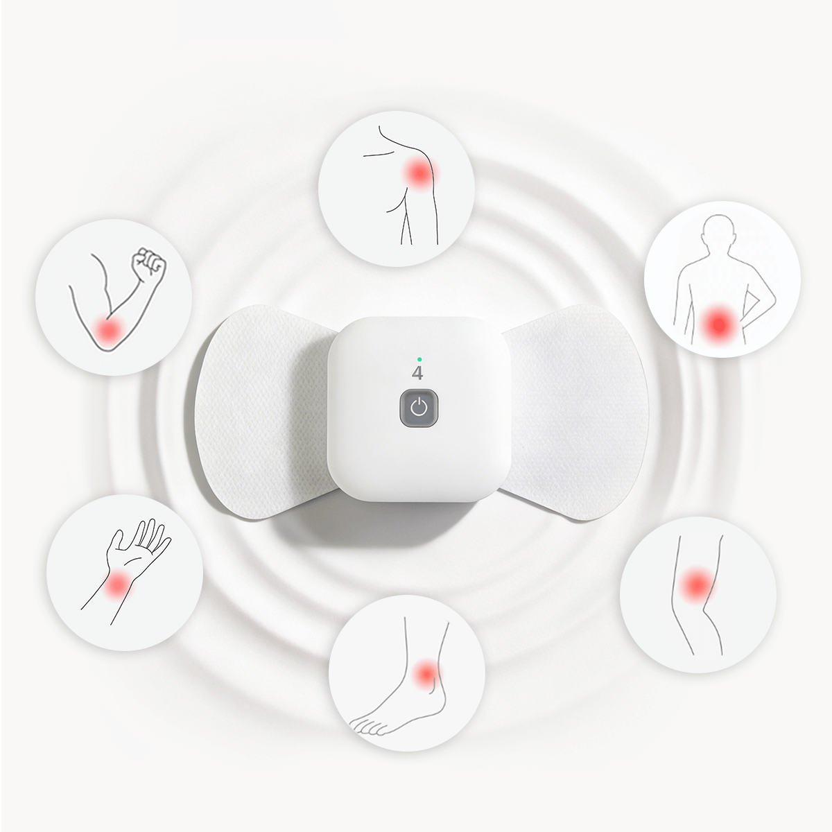 Electrodes Pads for Wireless 4-Channel TENS Therapy Device | 4-Pack ...