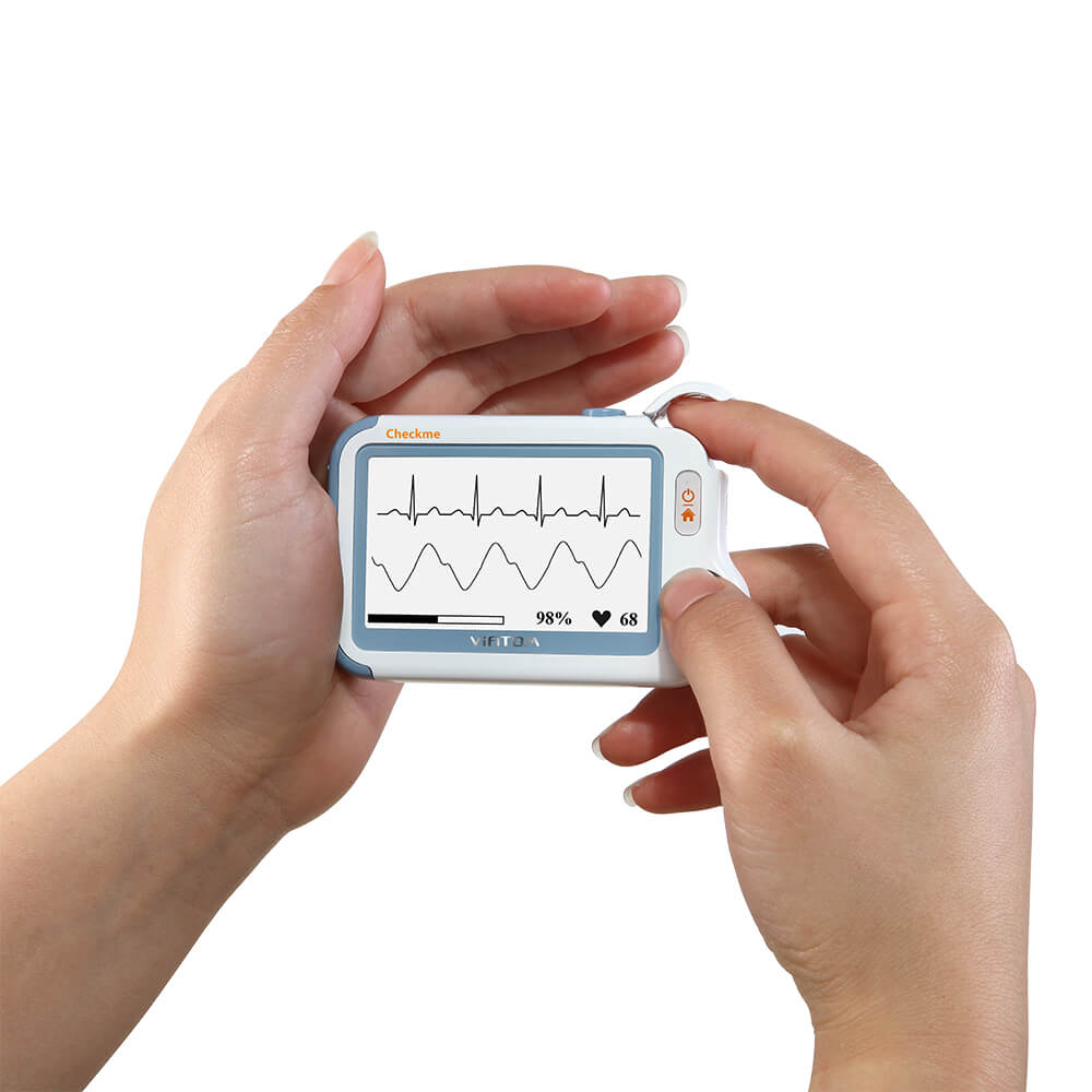 Checkme Pro Handheld Touchscreen Vital Signs Monitor for ECG, Oxygen ...