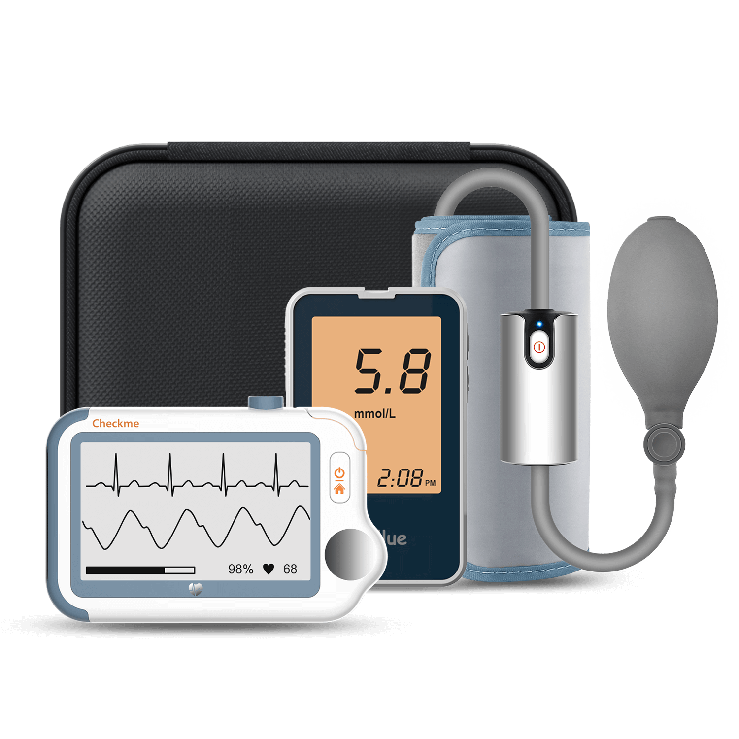 Checkme Pro Handheld Touchscreen Vital Signs Monitor for ECG, Oxygen ...