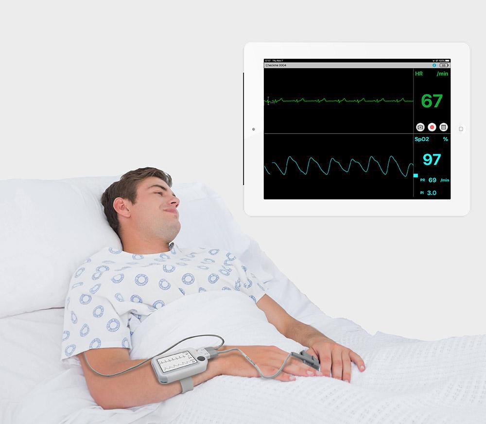 Checkme Pro Handheld Touchscreen Vital Signs Monitor for ECG, Oxygen ...
