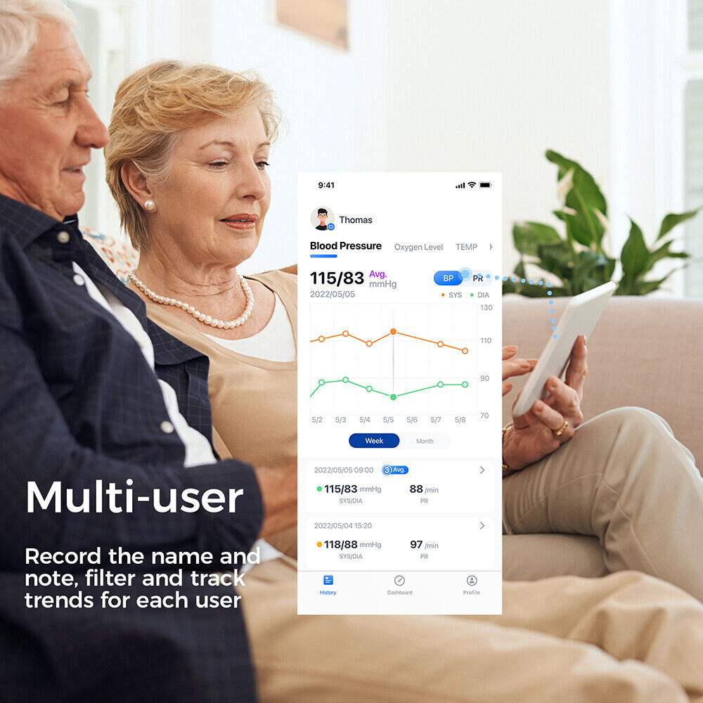 Wellue Portable Blood Pressure Monitor with EKG, Supporting AI ...